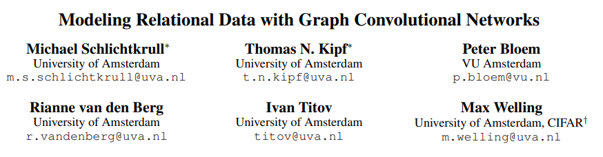 Modeling Relational Data with Graph Convolutional Networks · Issue #225 · ShotaroKataoka/paper ...