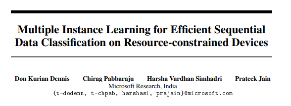 Multiple Instance Learning for Efficient Sequential Data Classification ...