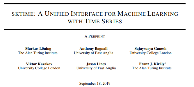 sktime: A Unified Interface for Machine Learning with Time Series · Issue #252 · ShotaroKataoka ...