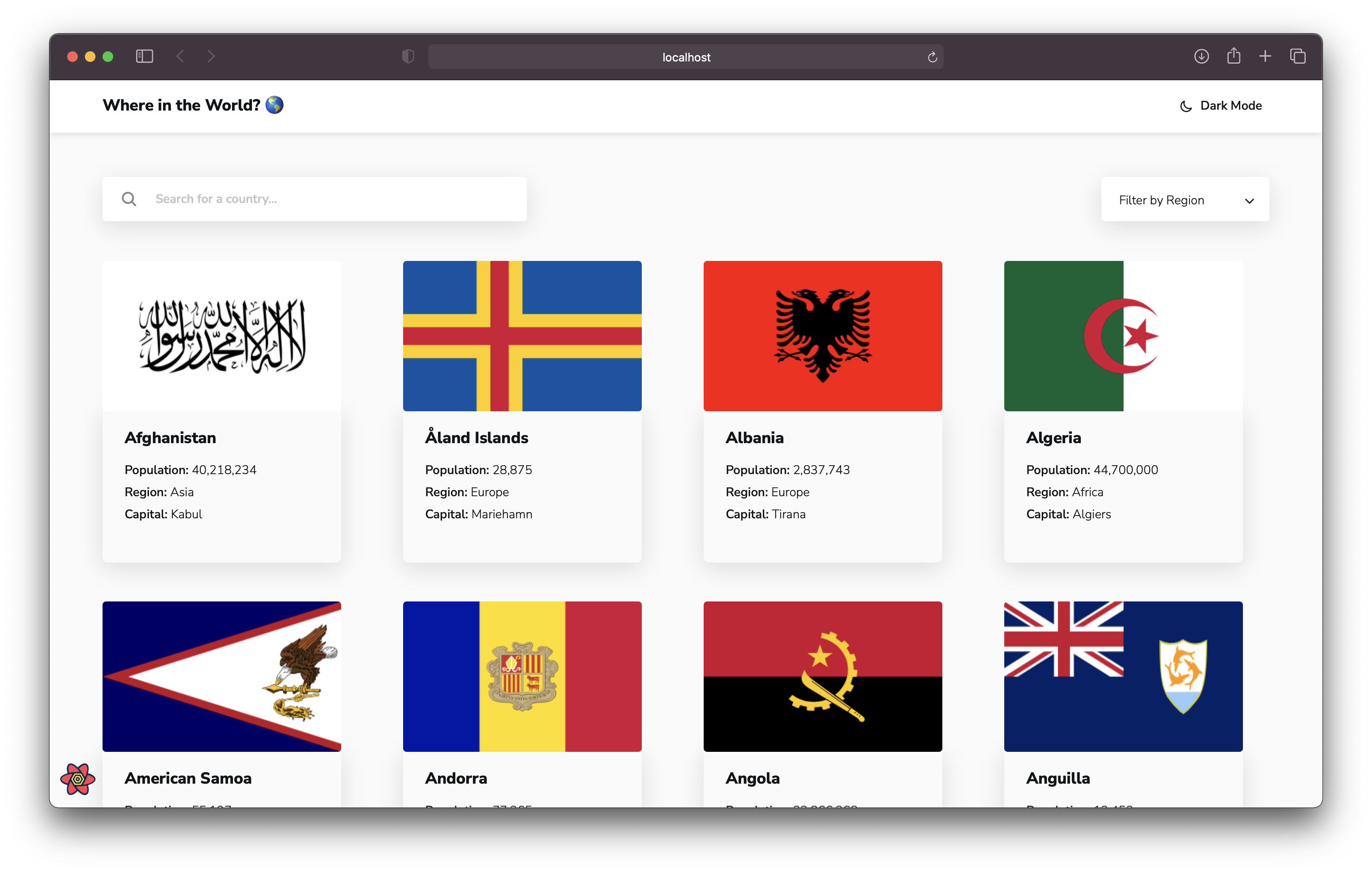 GitHub - miabreu/where-in-the-world: Presents data about countries all over the world using the ...