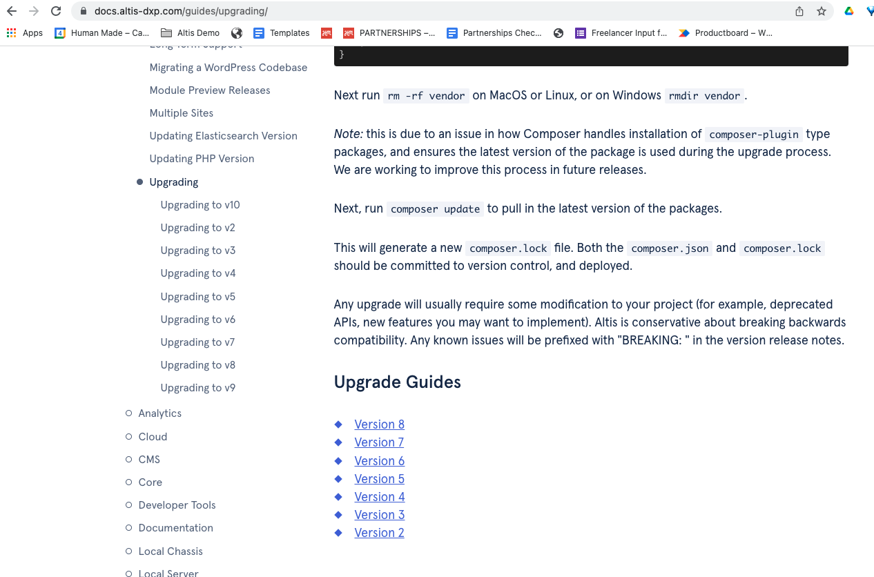 Sorting of upgrade docs is off · Issue #339 · humanmade/altis-documentation · GitHub