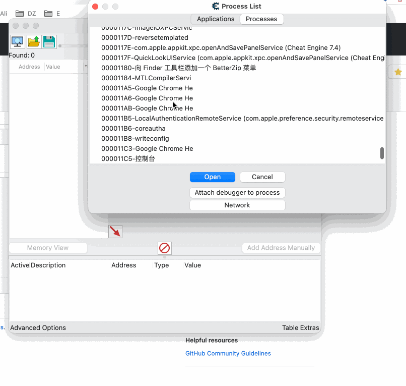 Network Can Not Work In Processlist On Macos · Issue 2399 · Cheat