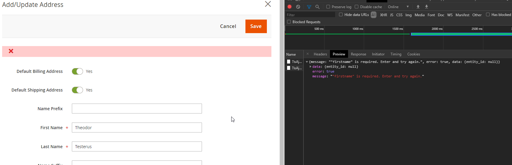 Unable to save shipment address. Firstname is required · Issue #26159 ...