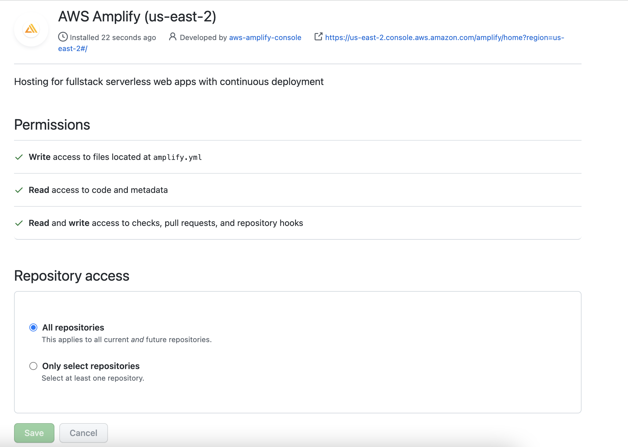 I can't "Connect branch" · Issue #2731 · aws-amplify/amplify-hosting · GitHub