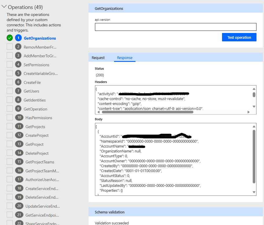 DevOps custom connector 203 error · Issue #5415 · microsoft/coe-starter-kit · GitHub