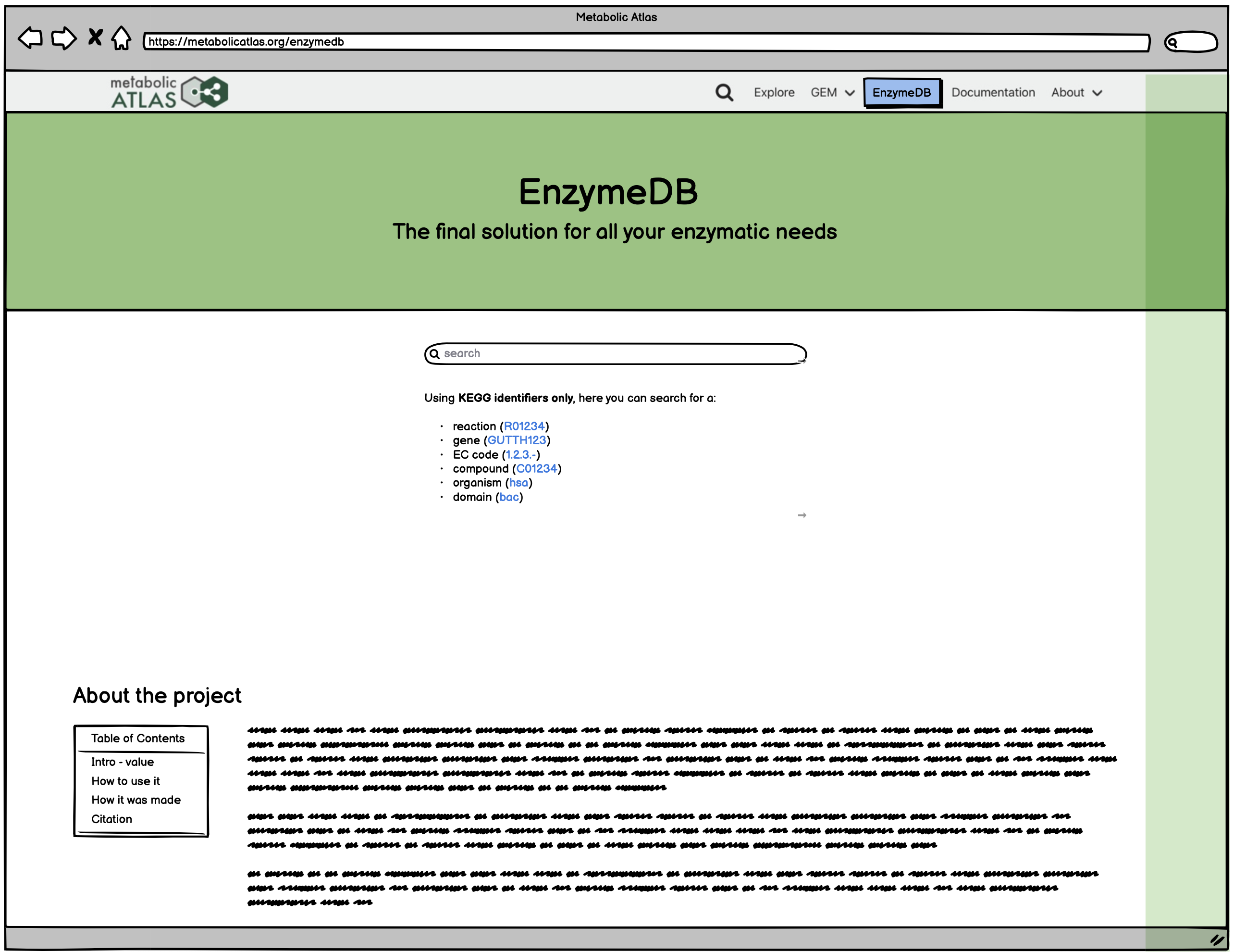 implement landing page for the enzyme database · Issue #1015 ...