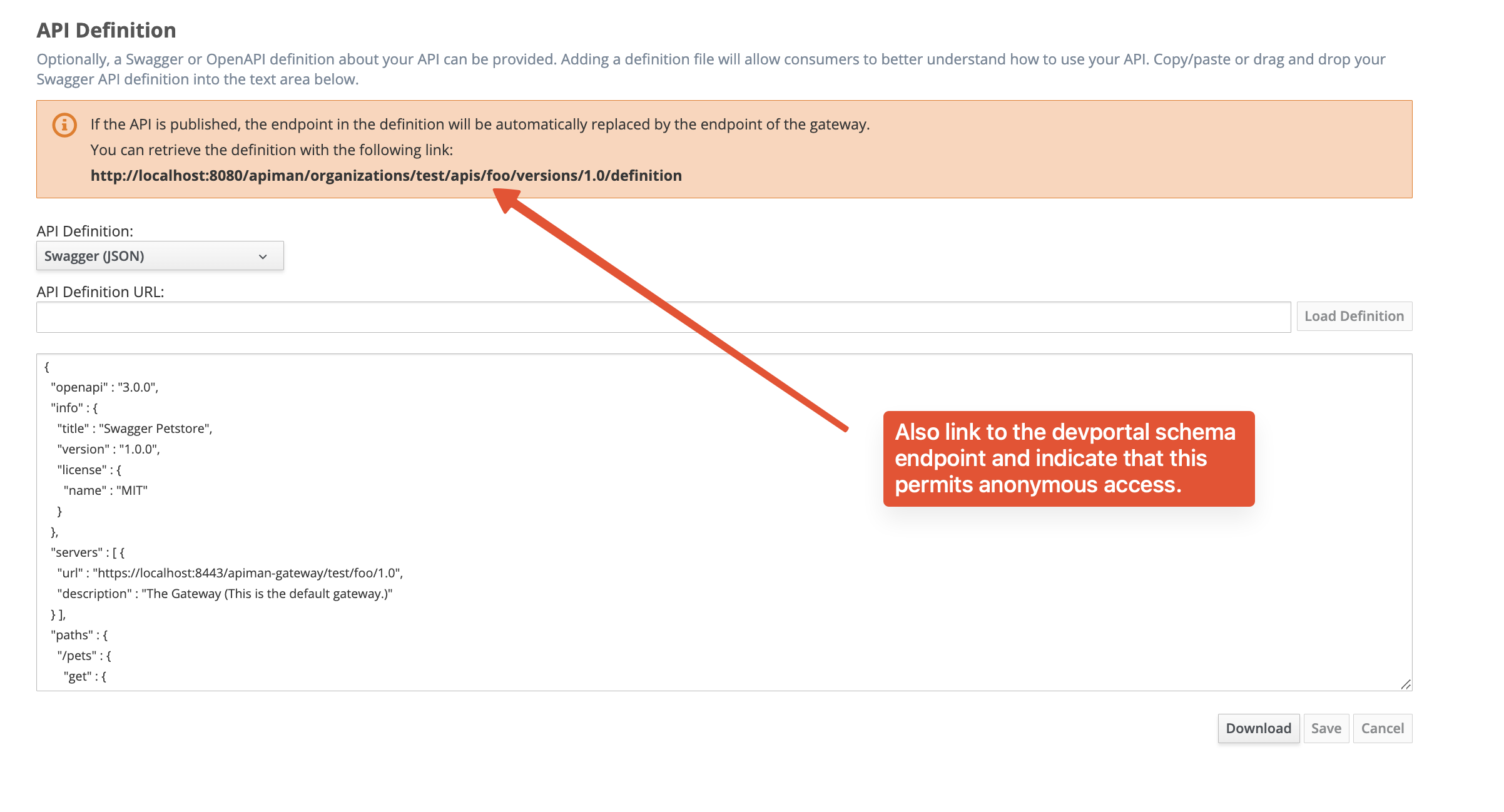 Add link to devportal's anonymous access endpoint for schema page in main UI · Issue #2051 ...