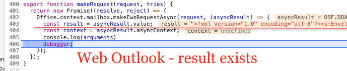 Office.context.mailbox.makeEwsRequestAsync not making network request. · Issue #433 · OfficeDev ...