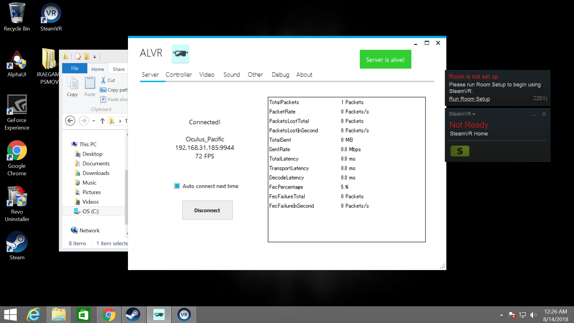 Connects for 5 Seconds then disconnects · Issue #161 · polygraphene/ALVR · GitHub