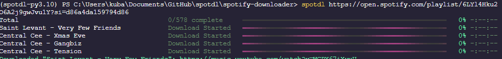 Calculate the number of the songs contained in a Spotify URL, before attempting any download ...