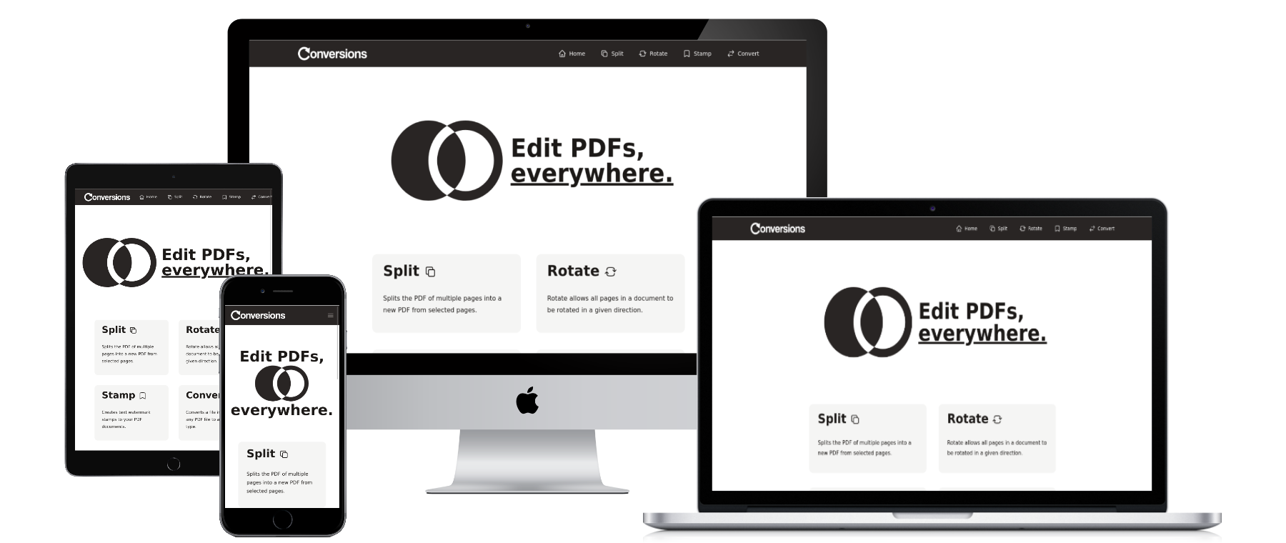 GitHub - YuunsGit/conversions: PDF editing website that can split, rotate, stamp and convert PDF ...