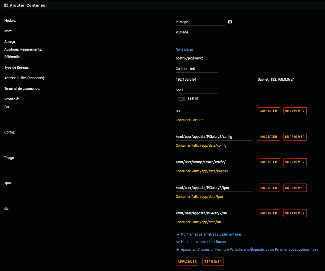 UnraidOS - Cannot use official DockerImage · Issue #431 · bpatrik/pigallery2 · GitHub