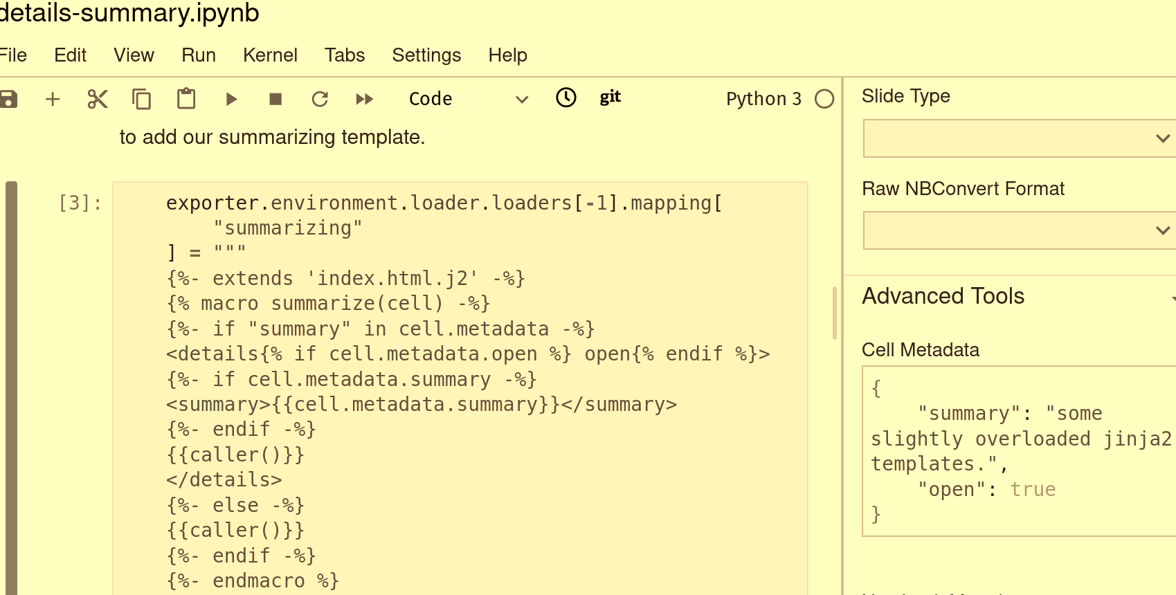 Using the `details` and `summary` tags when rendering html notebooks ...