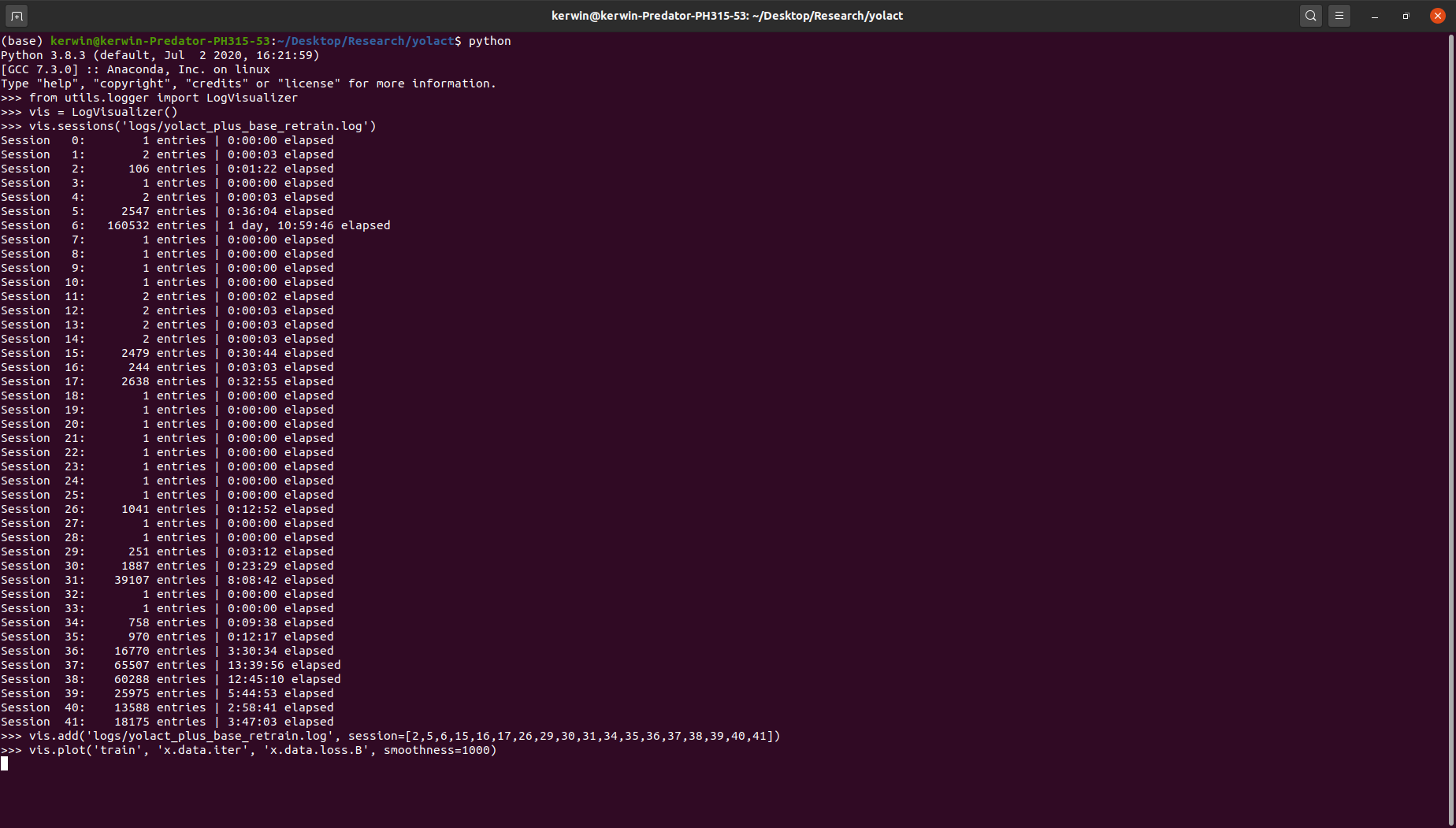 Multiple loss curves appearing when plotting using LogVisualizer · Issue #541 · dbolya/yolact ...