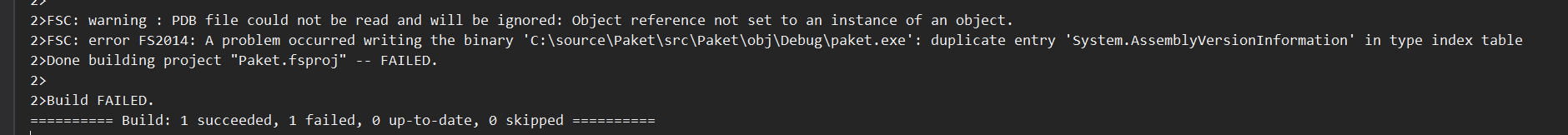 AssemblyVersionInformation breaks fsc --standalone · Issue #1637 · fsprojects/FAKE · GitHub