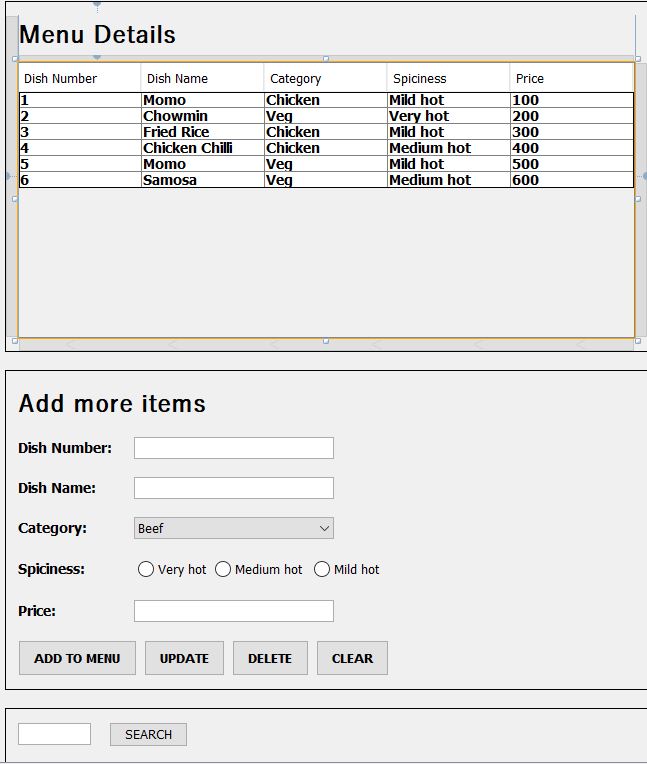 How can I display dishName according to the searched price after ...