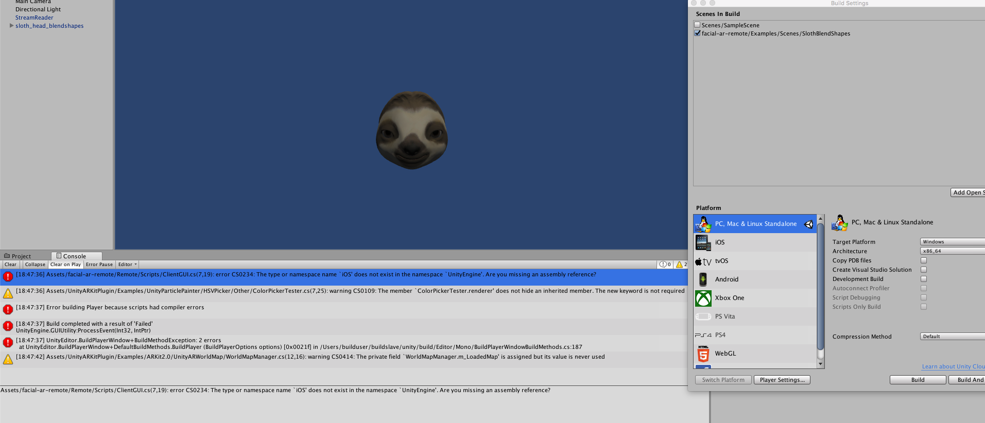 Can this build windows program? · Issue #5 · Unity-Technologies/facial ...