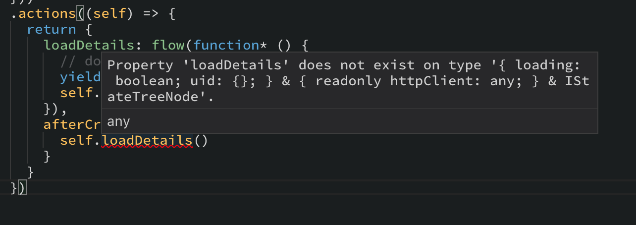 Typescript checking fails recognize actions · Issue #610 · mobxjs/mobx-state-tree · GitHub