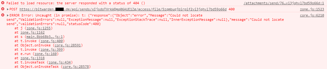 Self-hosted Send files cannot be downloaded · Issue #1367 · bitwarden/server · GitHub