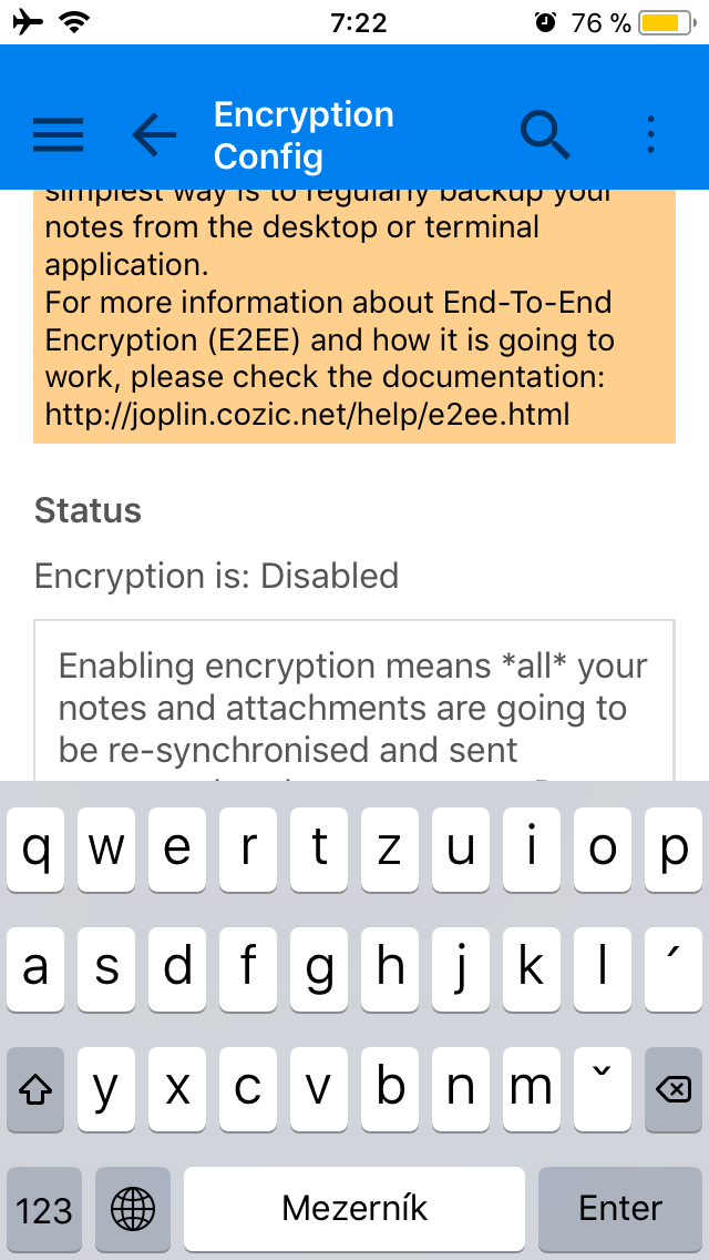iOS: Encryption input hidden behind keyboard · Issue #159 · laurent22/joplin · GitHub