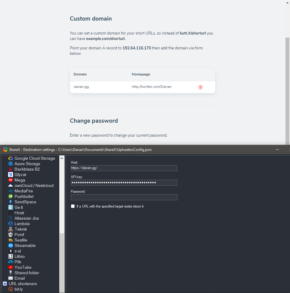 ShareX Integration Kutt Shorturl · Issue #3455 · ShareX/ShareX · GitHub