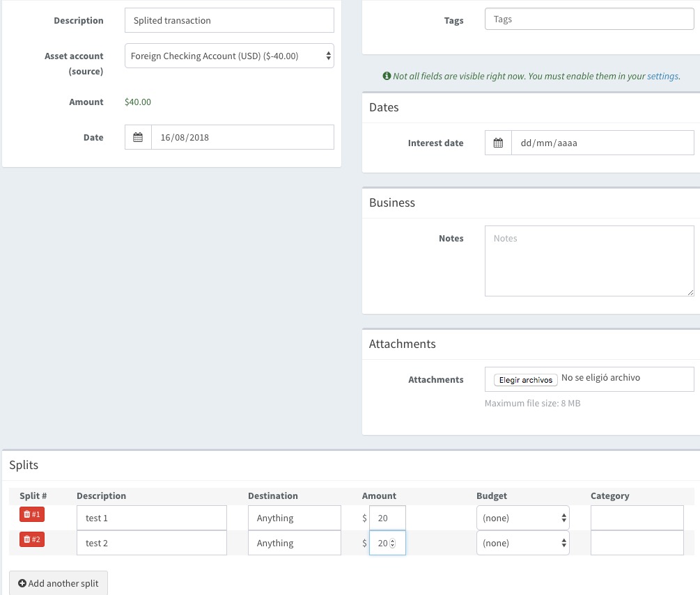 Splitting transaction changes the currency you set · Issue #1615 ...