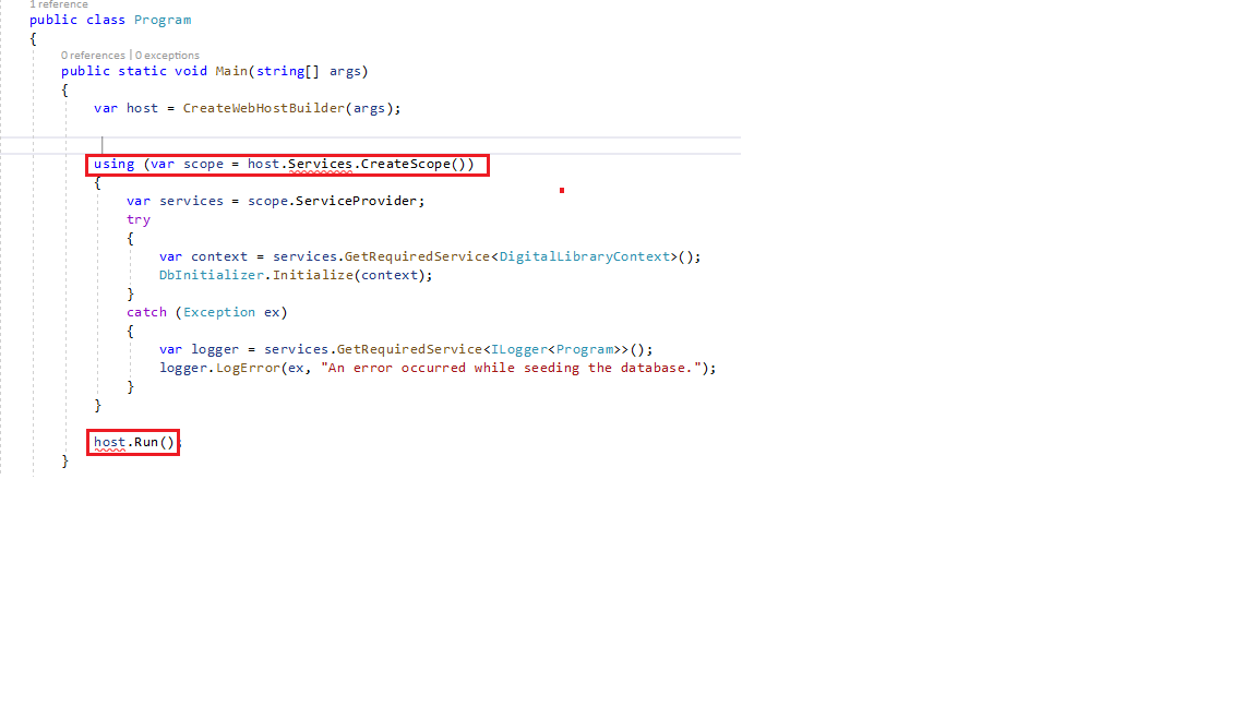 Program structure on Visual Studio 2019 ( ASP Core 2.1) · Issue #13539 ... Program structure on Visual Studio 2019 ( ASP Core 2.1) · Issue #13539 ...