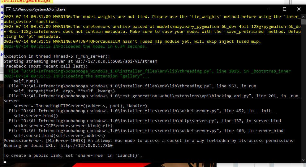 An attempt was made to access a socket in a way forbidden by its access permissions · Issue ...