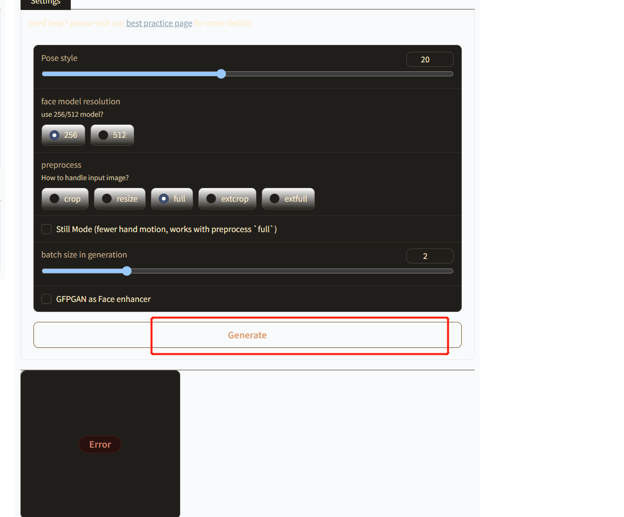 I Am Try To Generate A Video · Issue 432 · Opentalkersadtalker · Github 