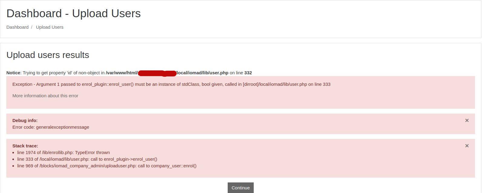 Exception - Argument 1 passed to enrol_plugin::enrol_user() must be an instance of stdClass ...