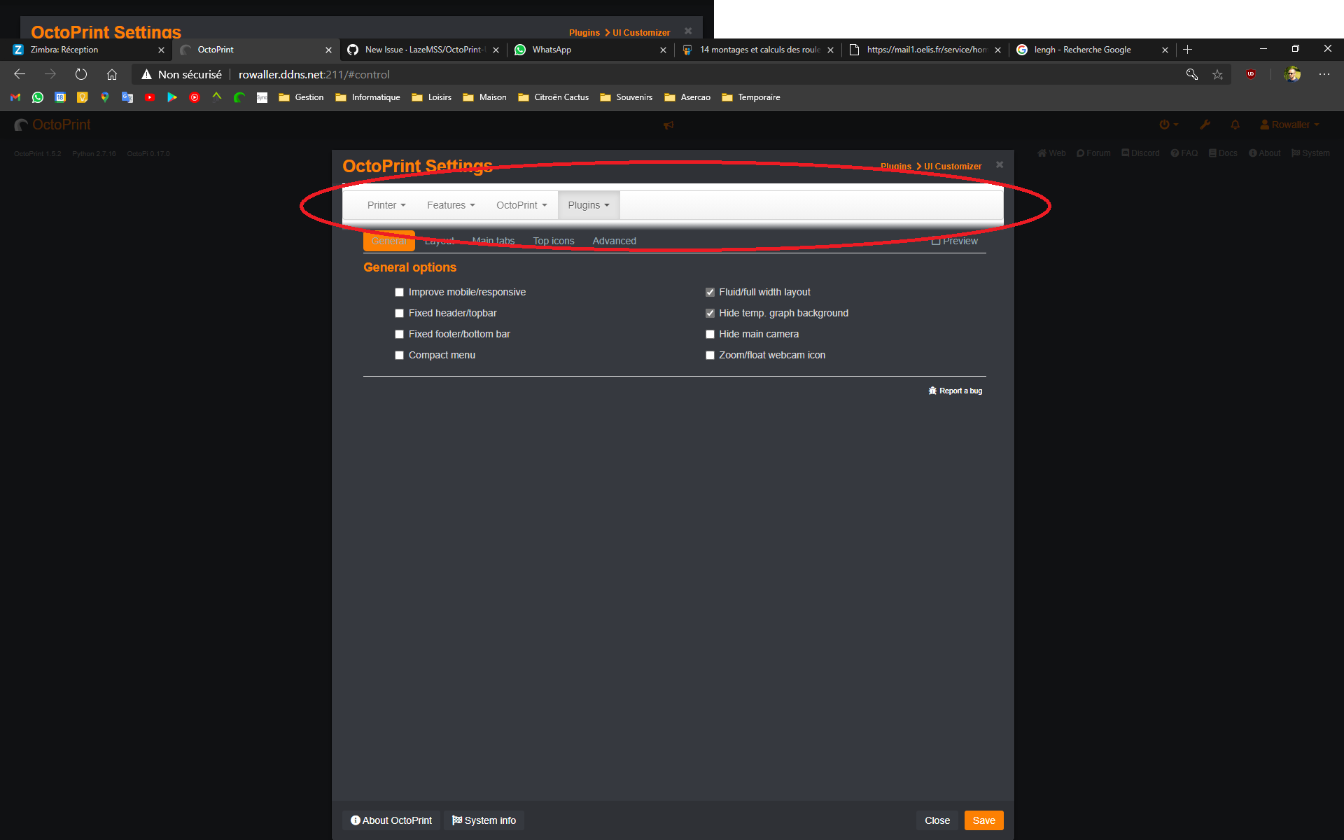 Request - Dark theme for "Improve mobile/responsive" option · Issue #42 · LazeMSS/OctoPrint ...