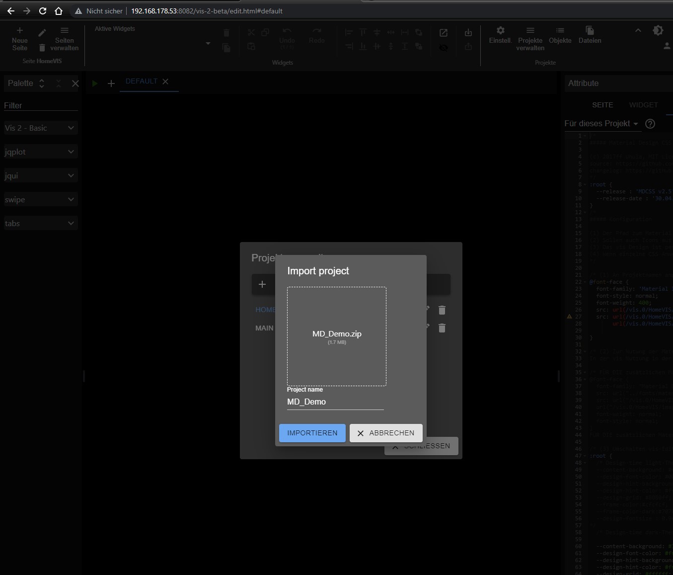 vis2.x Import von Projekt nicht möglich · Issue #617 · ioBroker/ioBroker.vis · GitHub