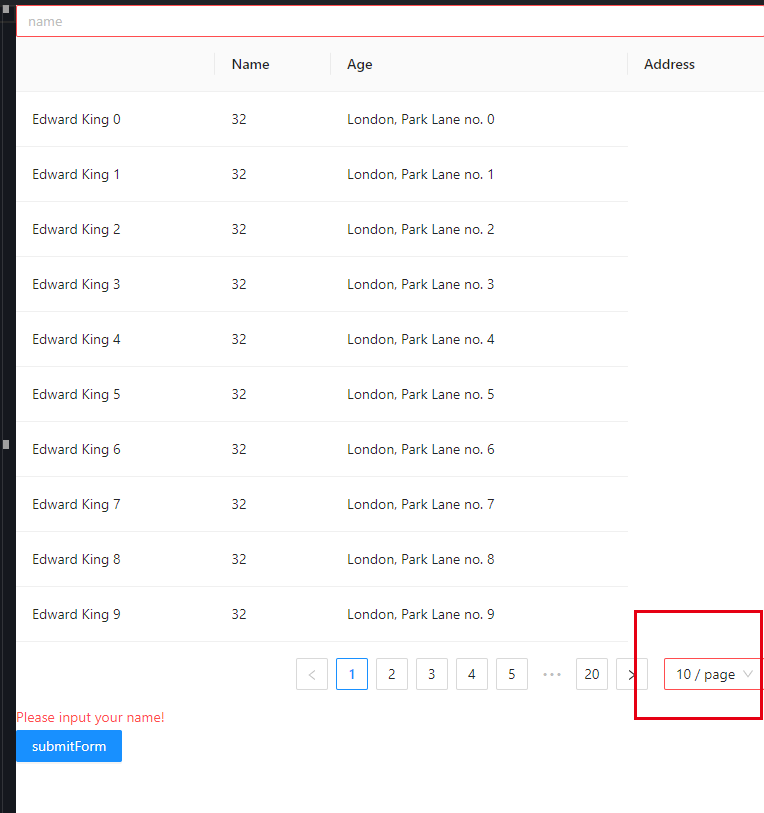 nz-form-control 当中有表格的时候提交会校验分页下拉菜单 · Issue #7596 · NG-ZORRO/ng-zorro-antd · GitHub