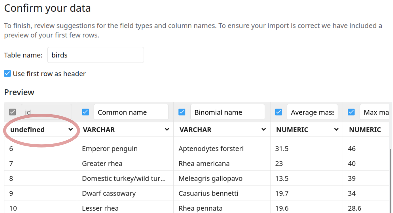`undefined` shown as `id` column type during import · Issue #867 · mathesar-foundation/mathesar ...