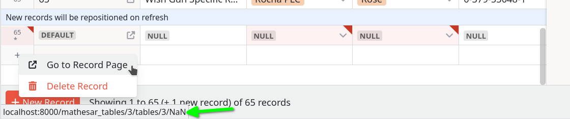 Only show "Go to Record Page" context menu entry for rows that have saved records · Issue #2234 ...