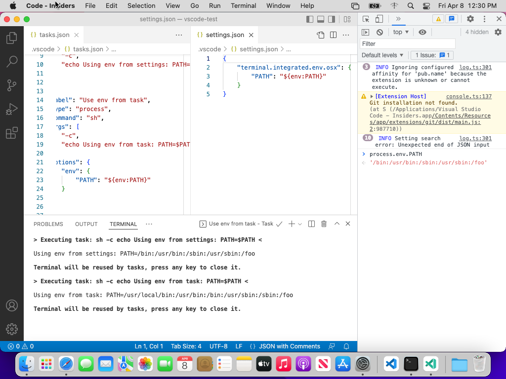 Inconsistent behavior of ${env:PATH} · Issue #145434 · microsoft/vscode · GitHub