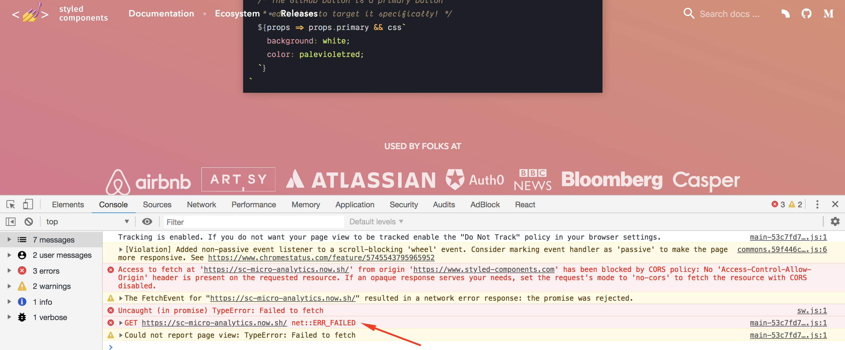 Unable to use website due to CORS problem · Issue #367 · styled-components/styled-components ...