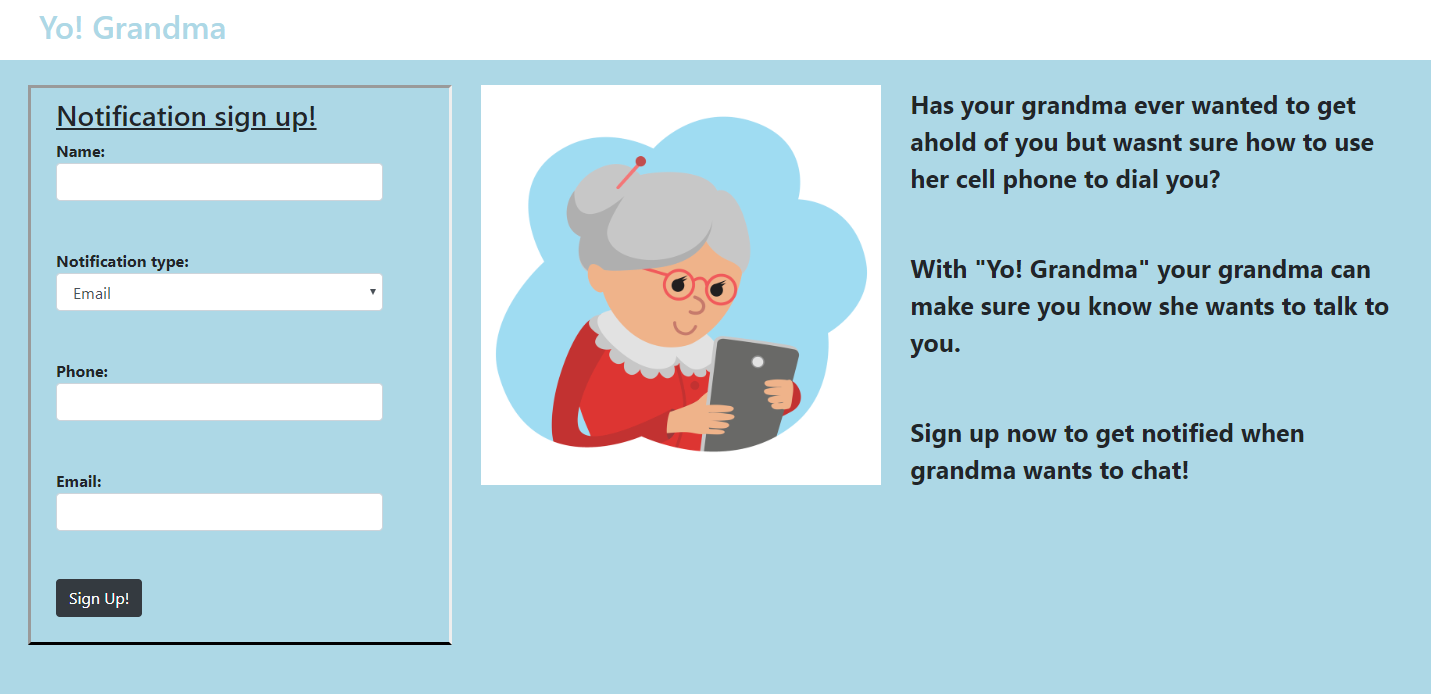 GitHub - RoselinBurgos/Yo-Grandma: 1st place entry for Hackathon held ...