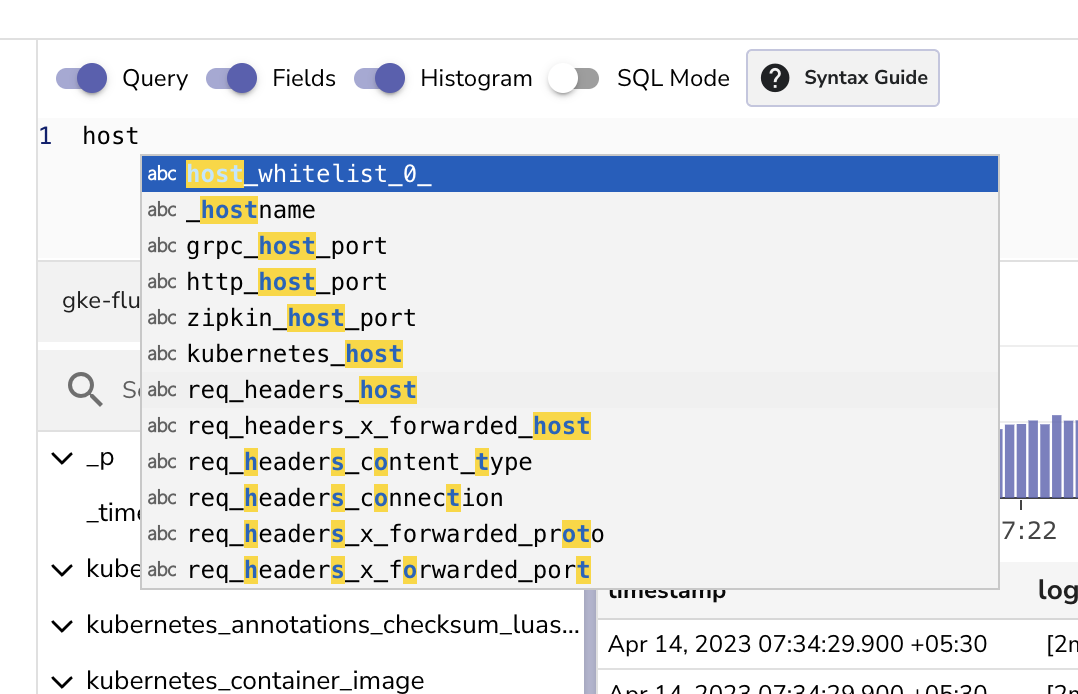 UI: Log search: Differentiate icons for fields vs functions · Issue ...