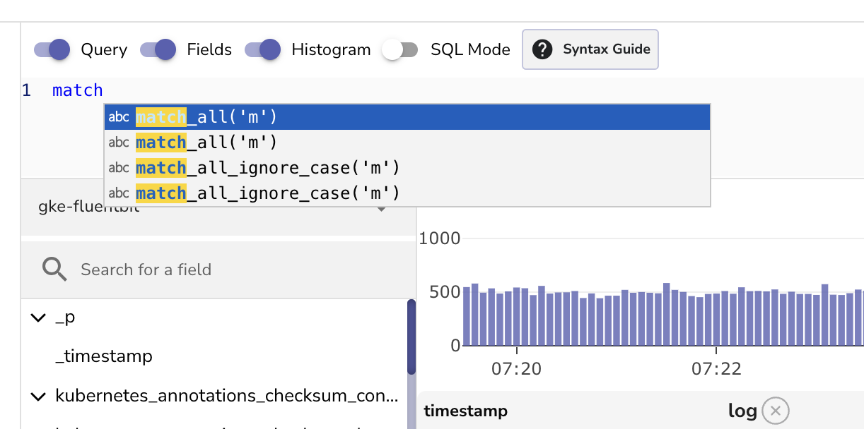 UI: Log search: Differentiate icons for fields vs functions · Issue #571 · openobserve ...