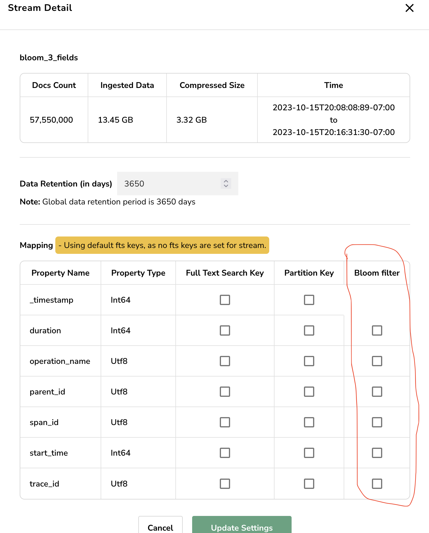 Bloom filter configuration for fields · Issue #1659 · openobserve/openobserve · GitHub