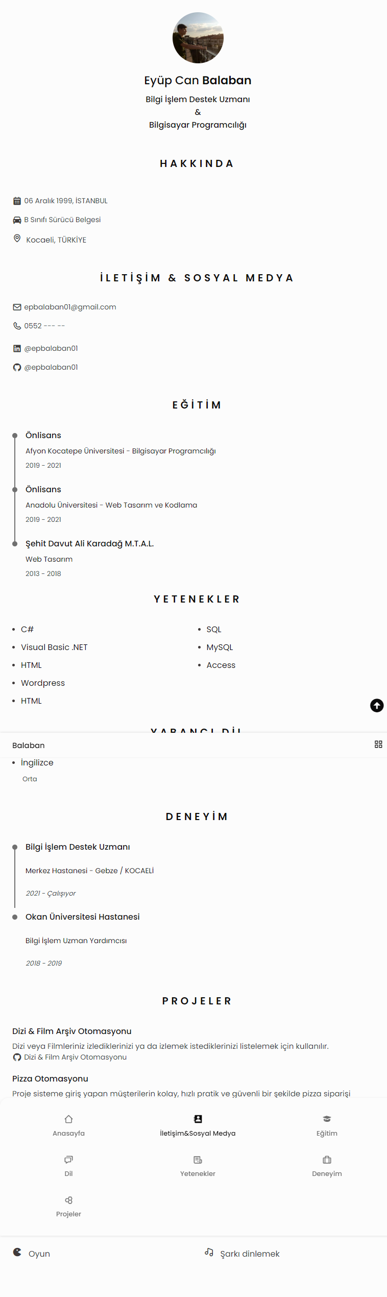 GitHub - epbalaban01/ResumeCV: HTML CV Template