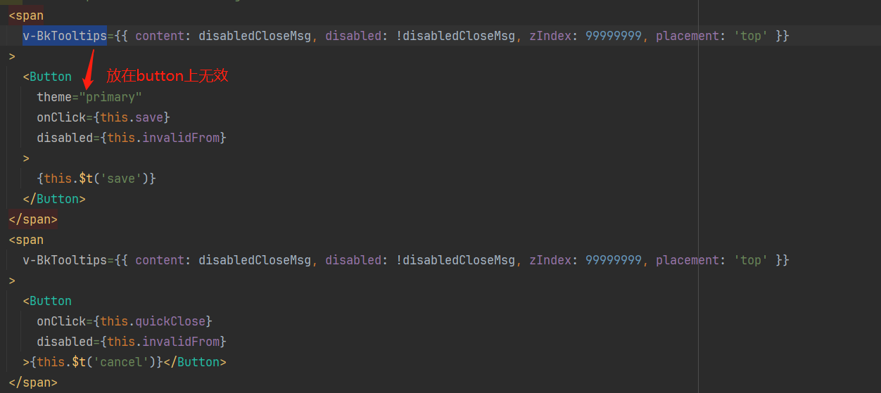 bugfix(tooltips): tsx tooltips 直接在button上面无效，需要包裹一层才生效 · Issue #1327 · TencentBlueKing/bkui-vue3 ...