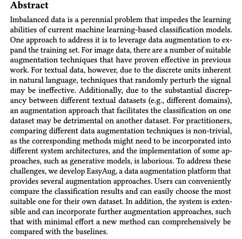 EasyAug: An Automatic Textual Data Augmentation Platform for Classification Tasks · Issue #39 ...
