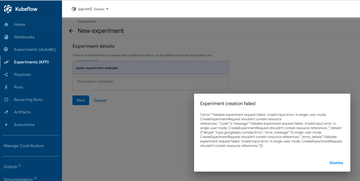 In single-user mode, ListExperiment cannot filter by namespace. · Issue ...