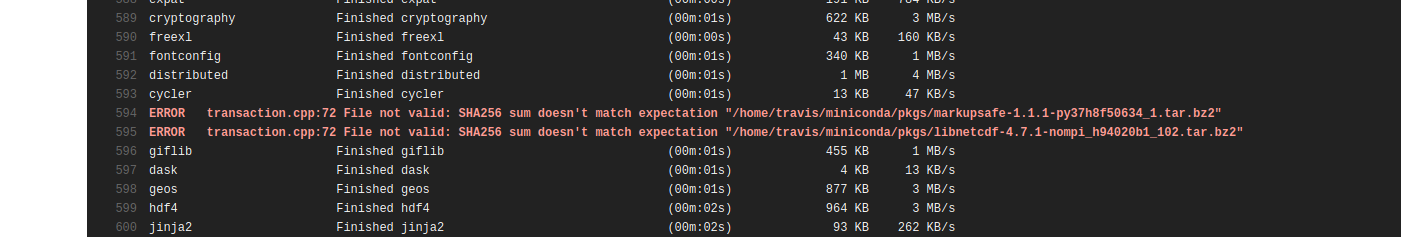 sha256 sum check fail on travis · Issue #301 · mamba-org/mamba · GitHub