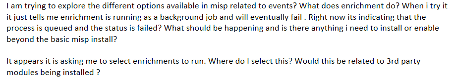 Enrichments · Issue #4794 · MISP/MISP · GitHub