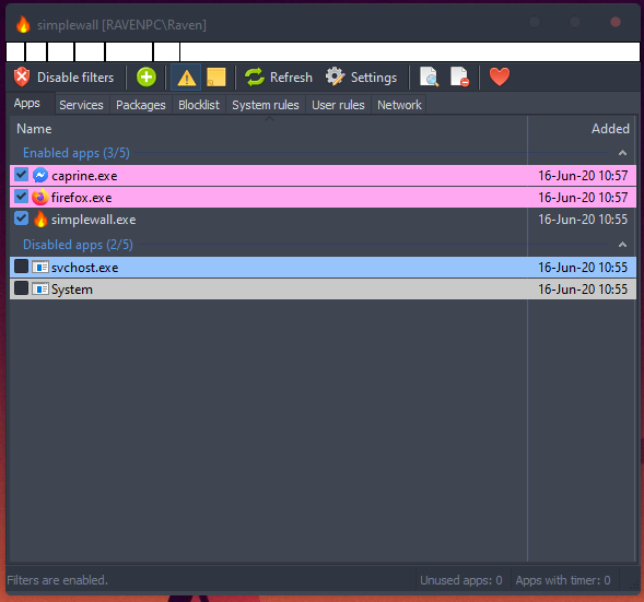 The "File, Edit, View..." menus are a meter long · Issue #701 · henrypp/simplewall · GitHub