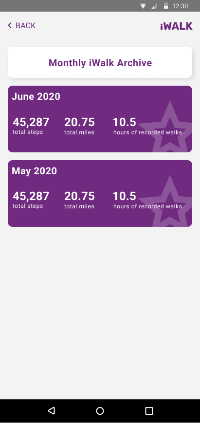 User Can View Previous Month Totals On Monthly Iwalk Archive Page Accessed Through The 