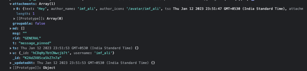 Adding Name Field In U Object For Pinnedsystem Messages · Issue 27755 · Rocketchatrocketchat
